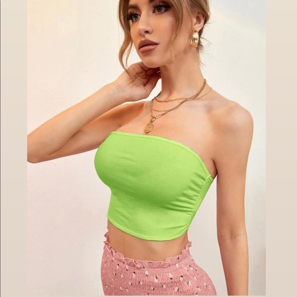 SHEIN | Tops | Shein Xsmall Lime Green Crop Top | Poshmark